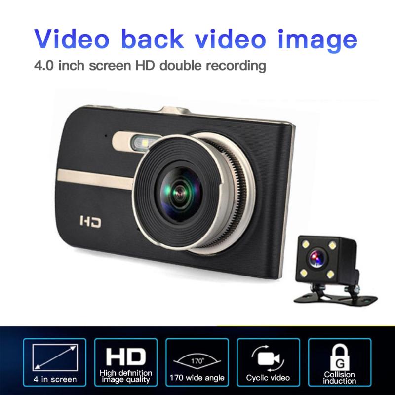 Camara De Seguridad Para Carro 1080P 4\"Car DVR Dual Lens Dash Cam ...